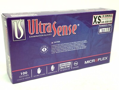 100 Microflex Ultra Sense Gloves EXTRA Small US-220-XS POWDER FREE ...