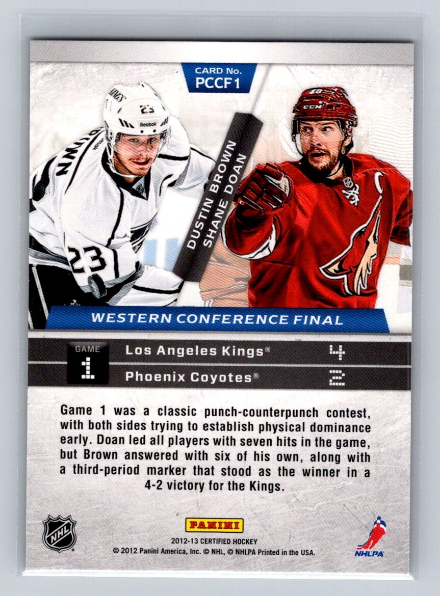 2012-13 Panini Certified #PCCF1 Dustin Brown / Shane Doan /199 Kings ...