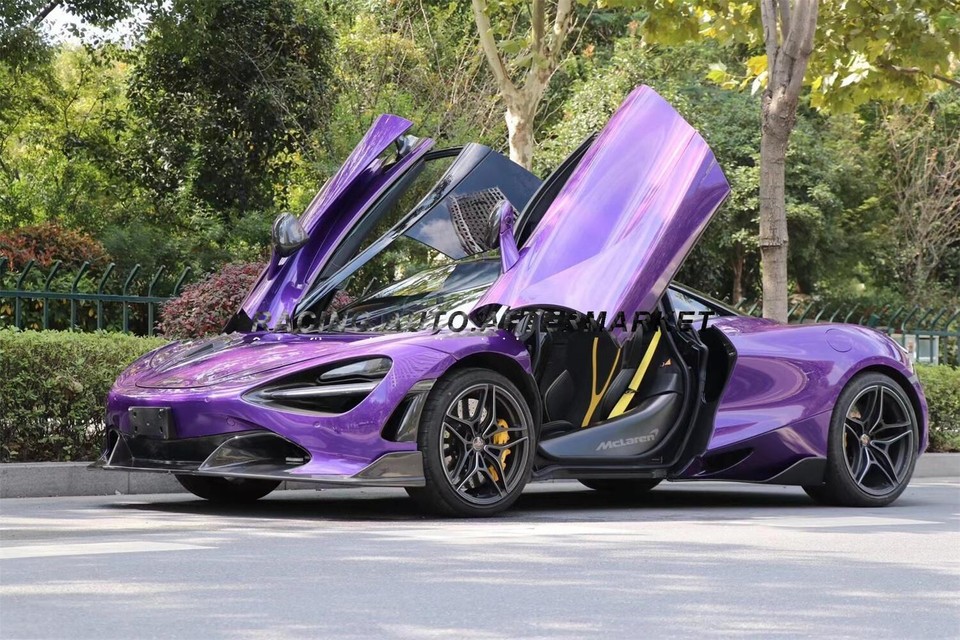 Carbon Fiber Black Front Lip Side Skirt Set Fit For Mclaren 720S | eBay