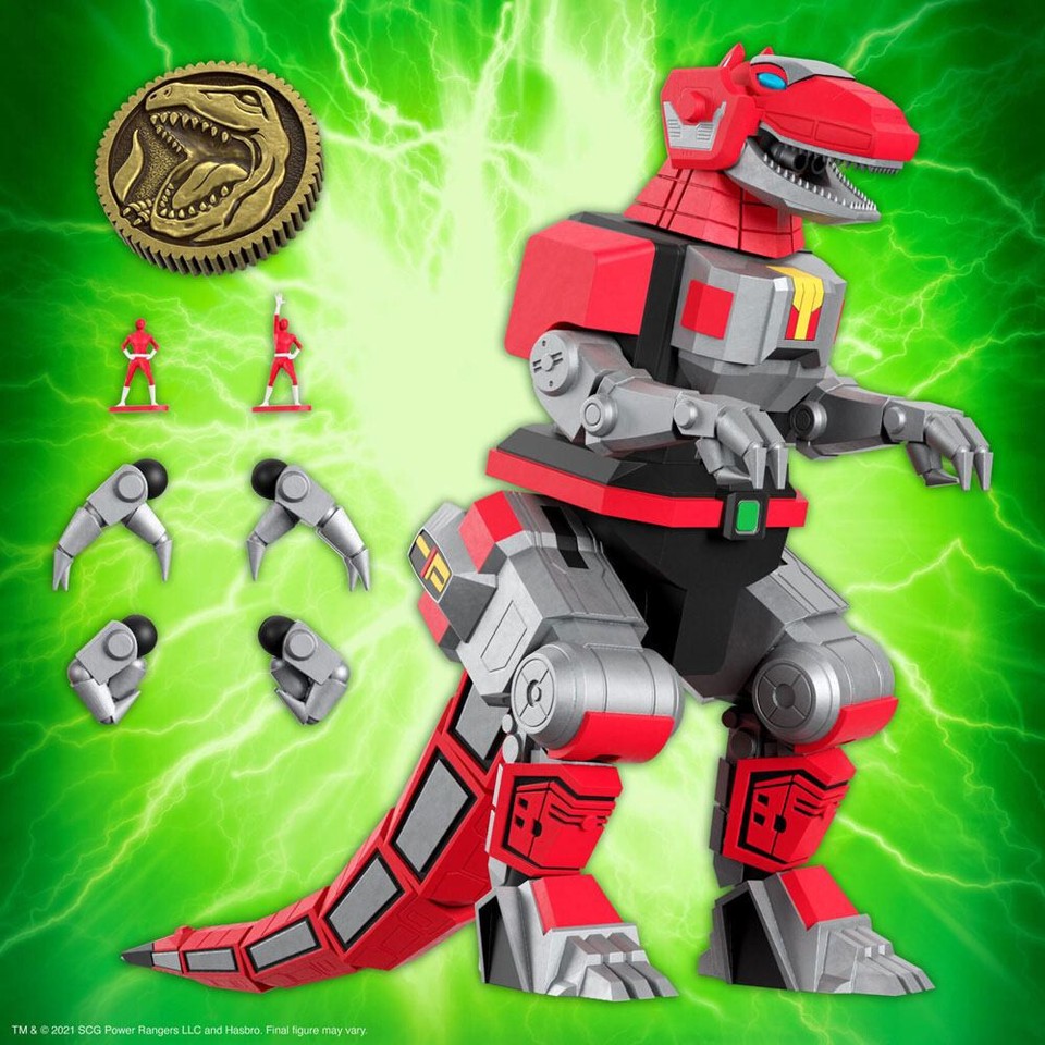 Possente Morphin Power Rangers Tirannosauro Dinozord 20 CM Super7 Oac ...