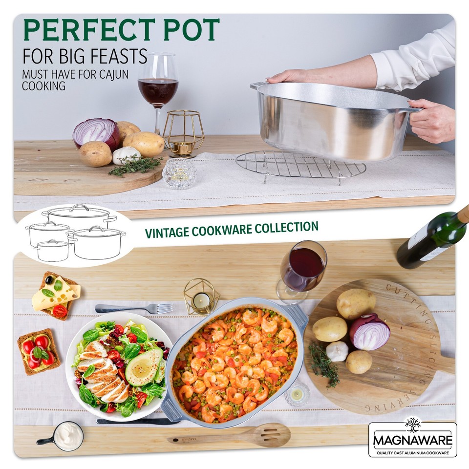 MAGNAWARE Quality Cast Aluminum Oval Dutch Oven - 8 QT 13" *Like ...