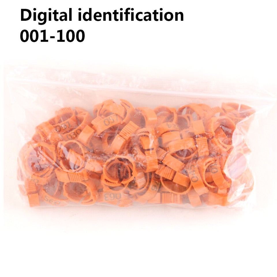100PCS Chicken Foot Ring Adjustable Size Poultry Leg Digital Label ...