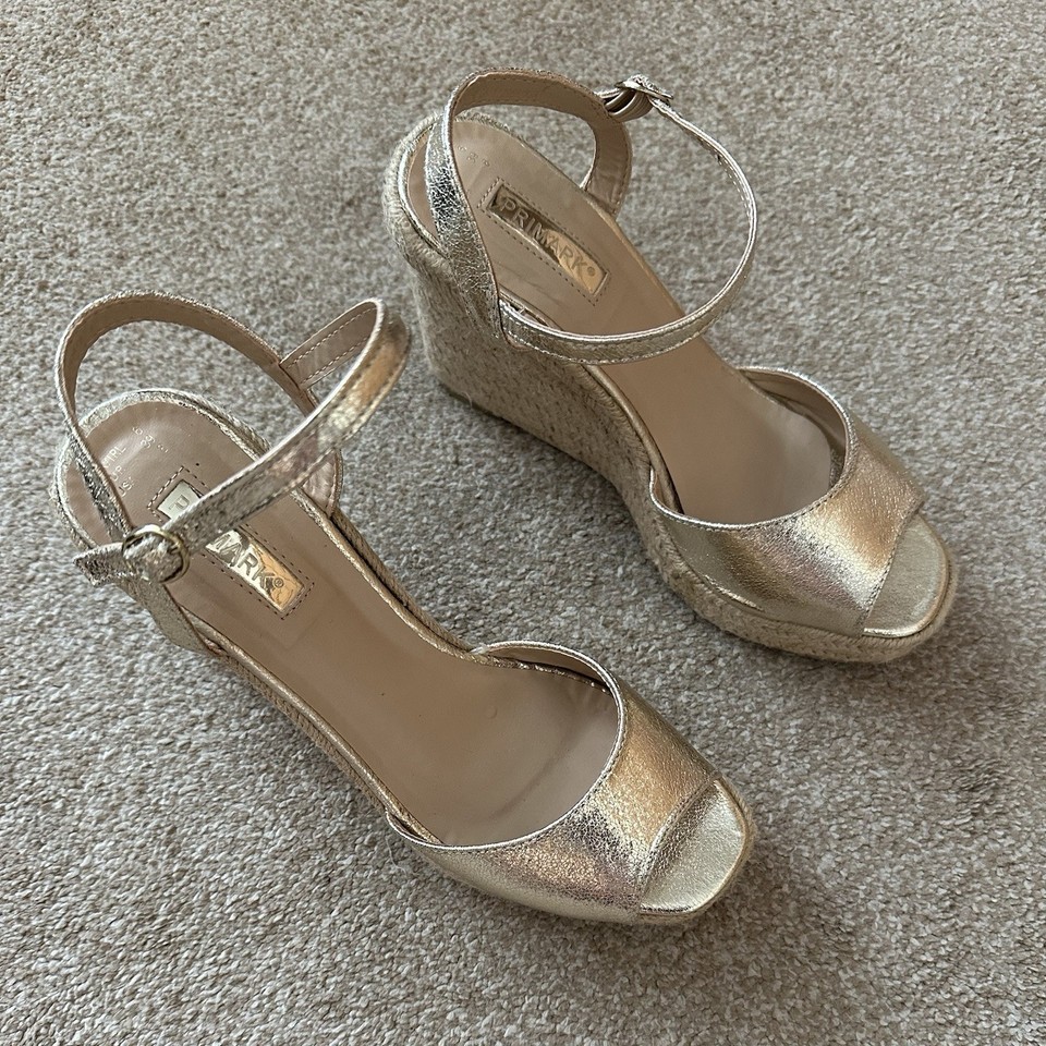 Ladies Platform Wedge Gold Sandals. Primark. Size 6 | eBay UK