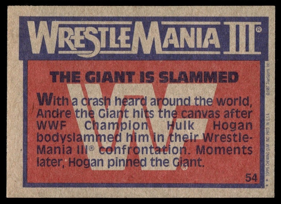 1987 Topps Hulk Hogan/Andre the Giant #54 | eBay UK