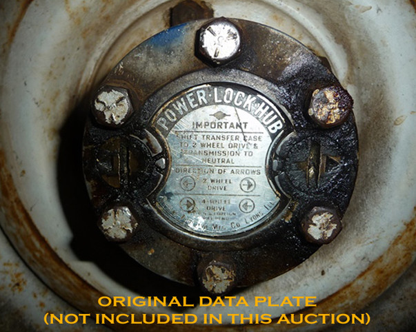 DATA TAG SET POWER LOCK HUB PLATE CUTLAS TOOL CJ5 CJ6 CJ7 STATION WAGON ...