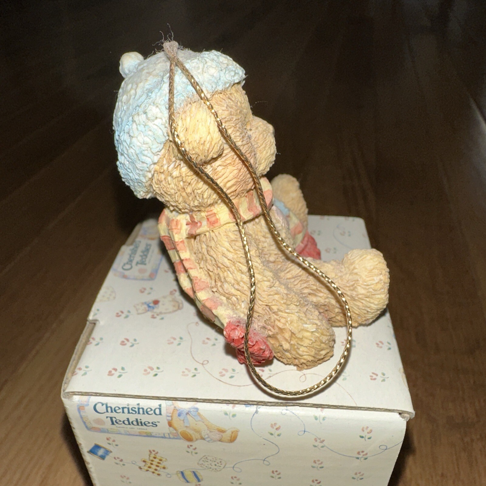 Cherished Teddies 1992 “BEAR WITH GREEN STOCKING CAP” Ornament # 951226 ...