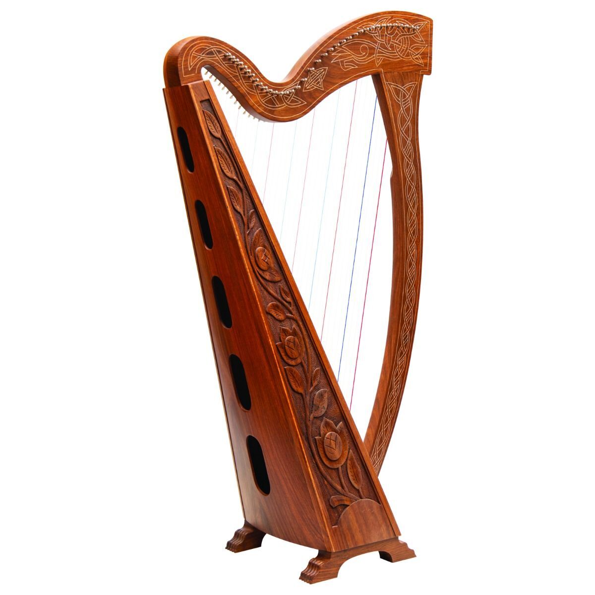 36 Strings Muzikkon Boru Harp Rosewood with Gig Bag, Celtic Irish Harp ...