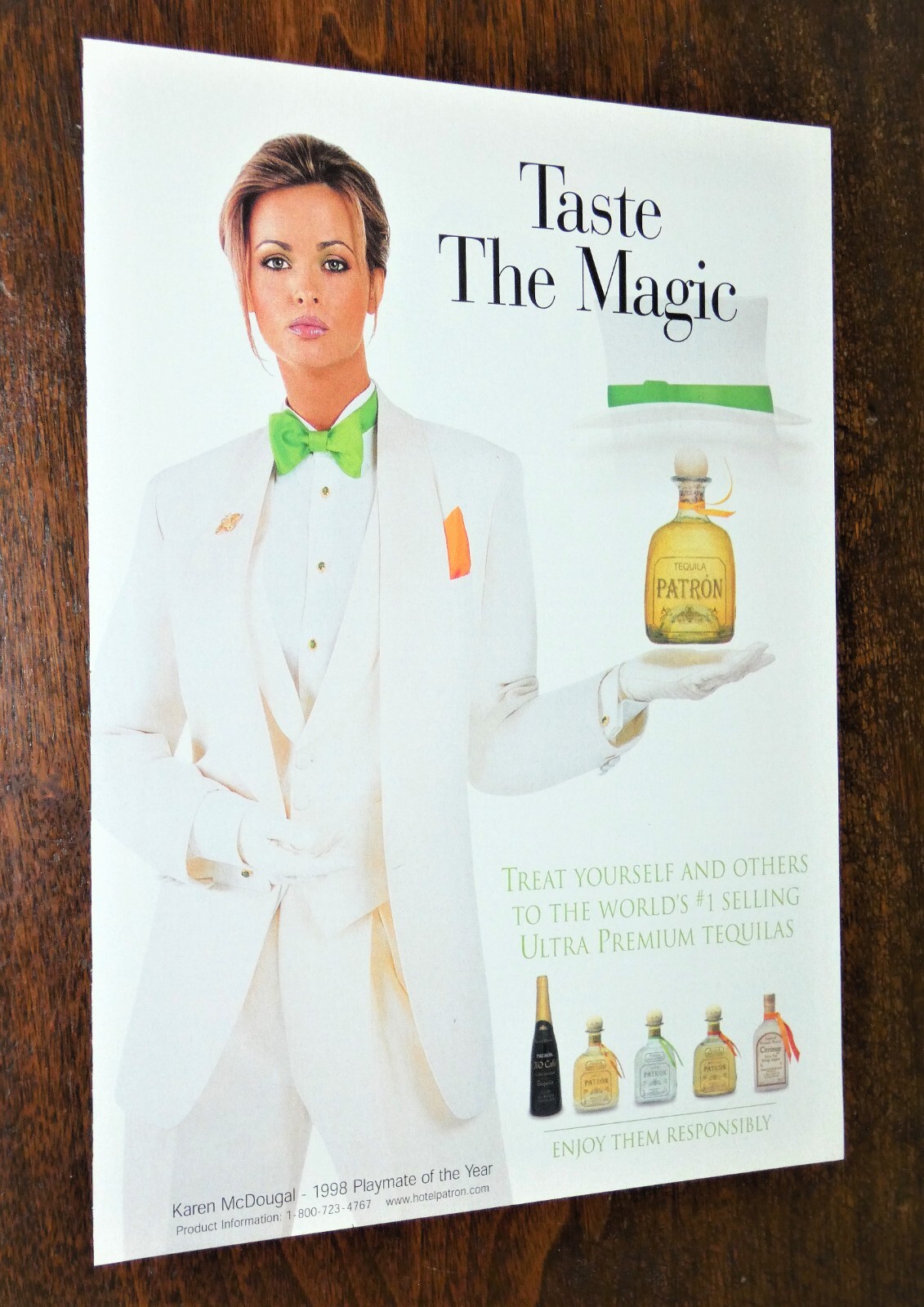 Tequila PATRON Print Ad 1998 Playmate of the Year Model Karen McDougal ...