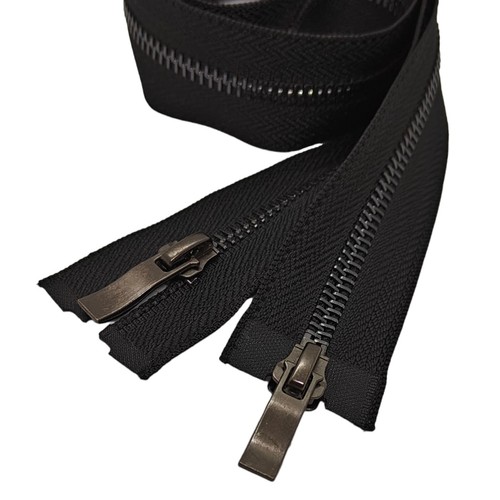 Black 2-Way Zip Black Nickel METAL Fastener Fully Open End Fastener ...