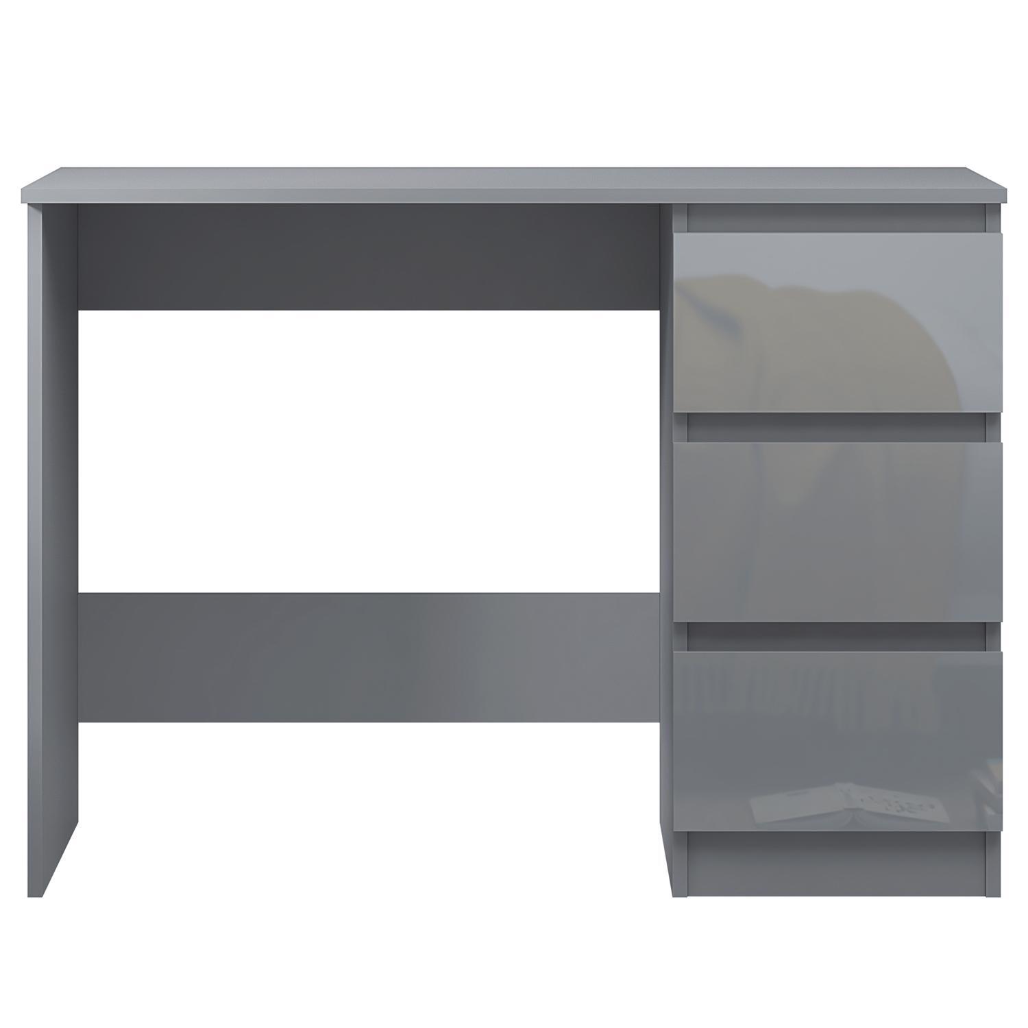 Grey Gloss Dressing Table 3 Drawers with Matt Frame Home Office Desk ...