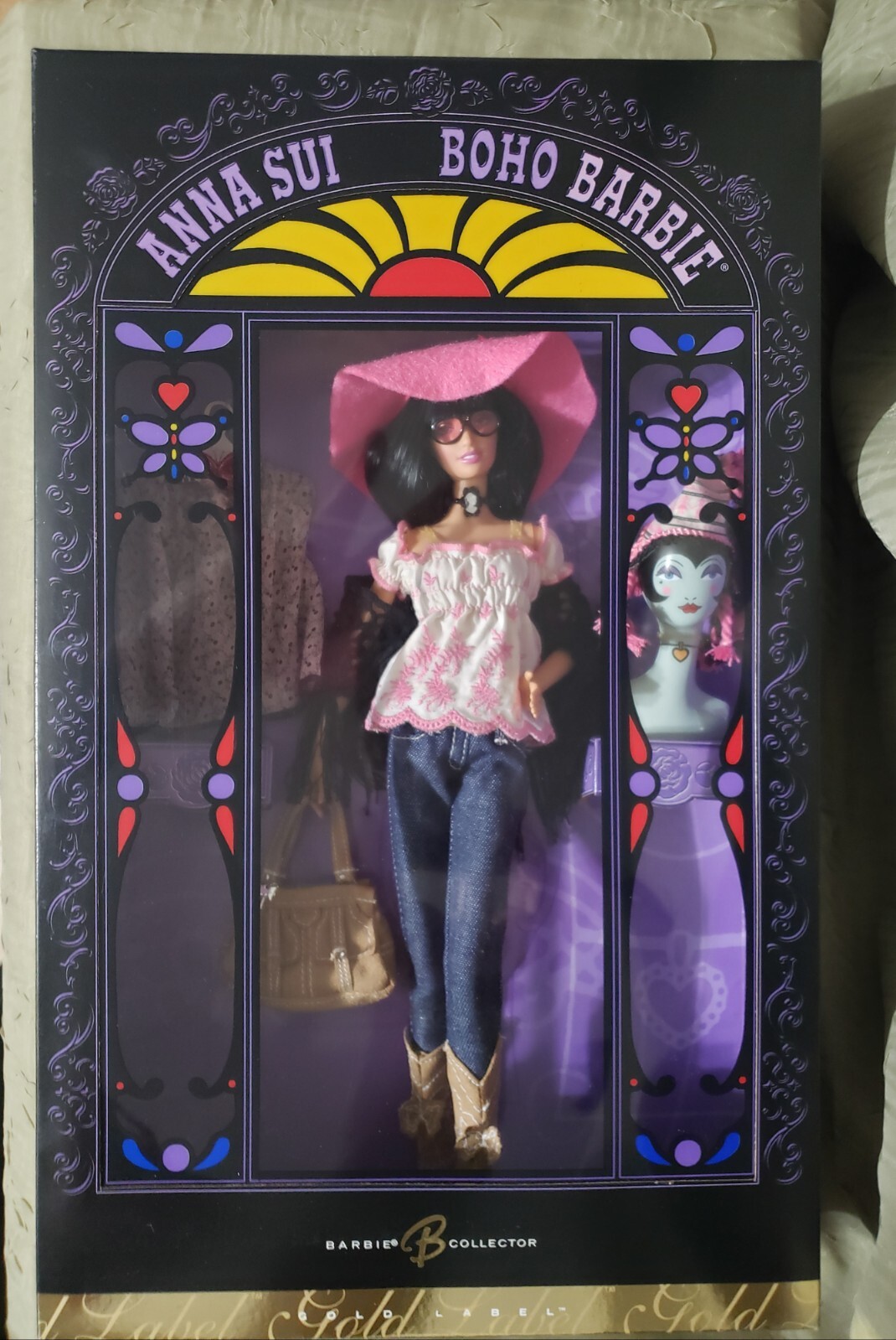 Anna Sui Boho Barbie Doll Gold Label Barbie Collector NRFB J8514 | eBay