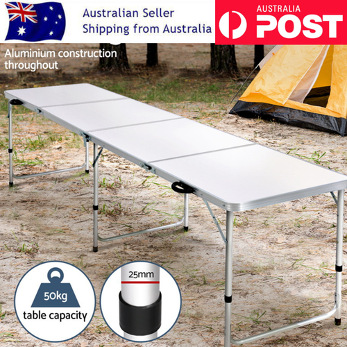 Large Camping Table Portable Foldable Aluminium Family BBQ Picnic ...