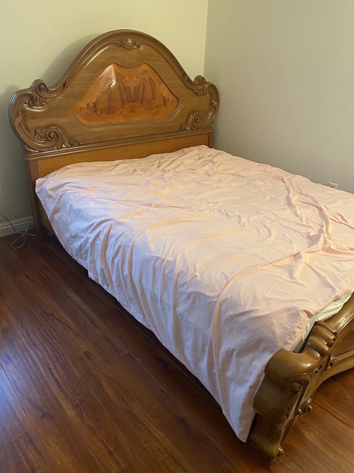 Beautiful Antique Vintage Unique Queen Size Walnut Wood Bed Frame, Made ...