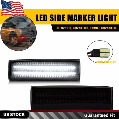 2PCS White Front LED Side Marker Light For S10 Blazer Jimmy S15 Sonoma ...