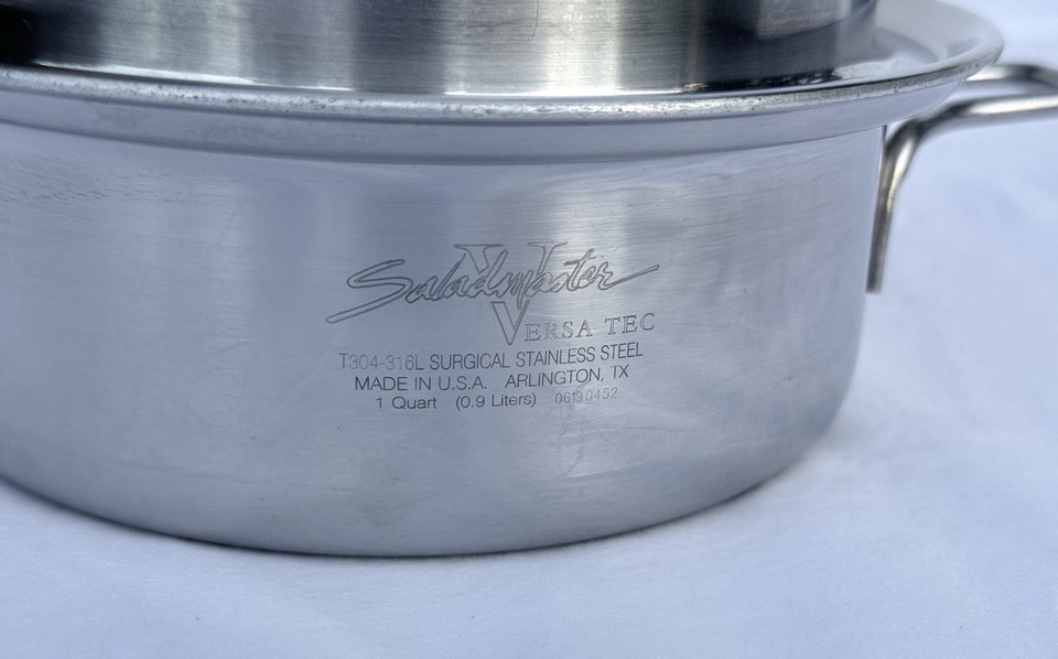 Saladmaster T304 Surgical Stainless Steel 1 Quart Saucepan Waterless ...