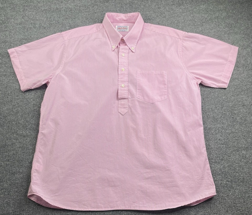 Cable Car Clothiers Popover Shirt Men's XL Regent Street Plaid Pink ...