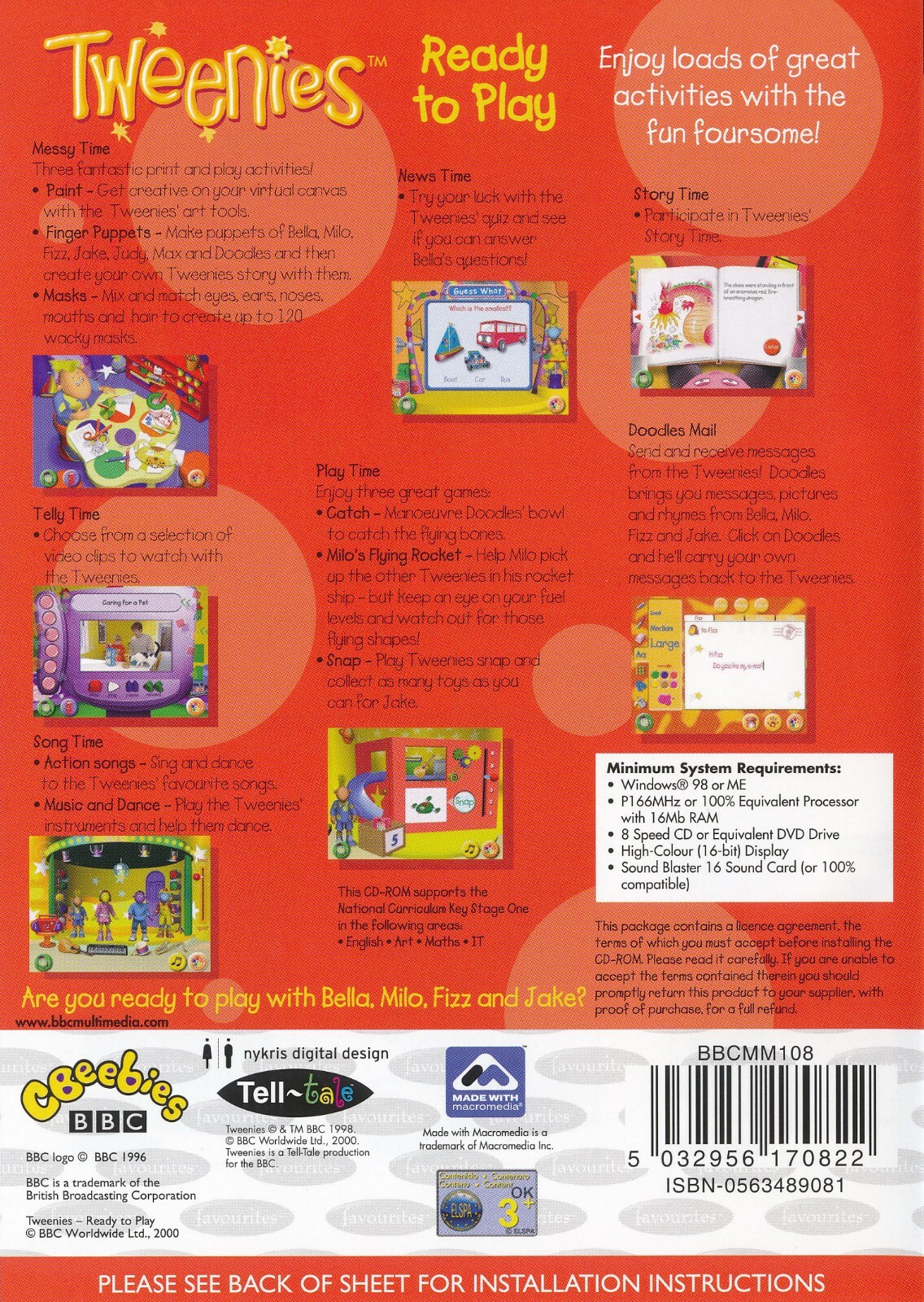 CBEEBIES Tweenies - Ready to Play - BBC - PC CD-ROM (Disc in Sleeve ...
