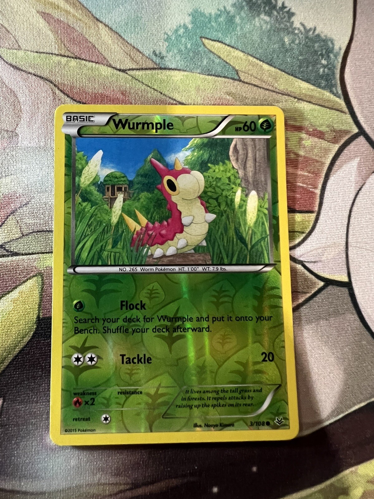 2015 Pokemon Card TCG Wurmple Roaring Skies 3/108 Reverse Holo Rare ...