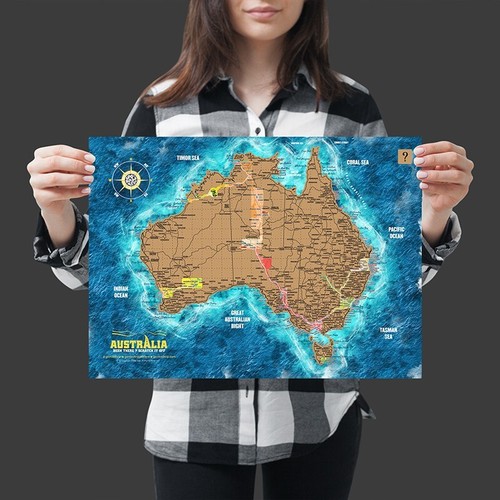 A3 Scratch Off Map of Australia. Travel Edition | eBay Australia