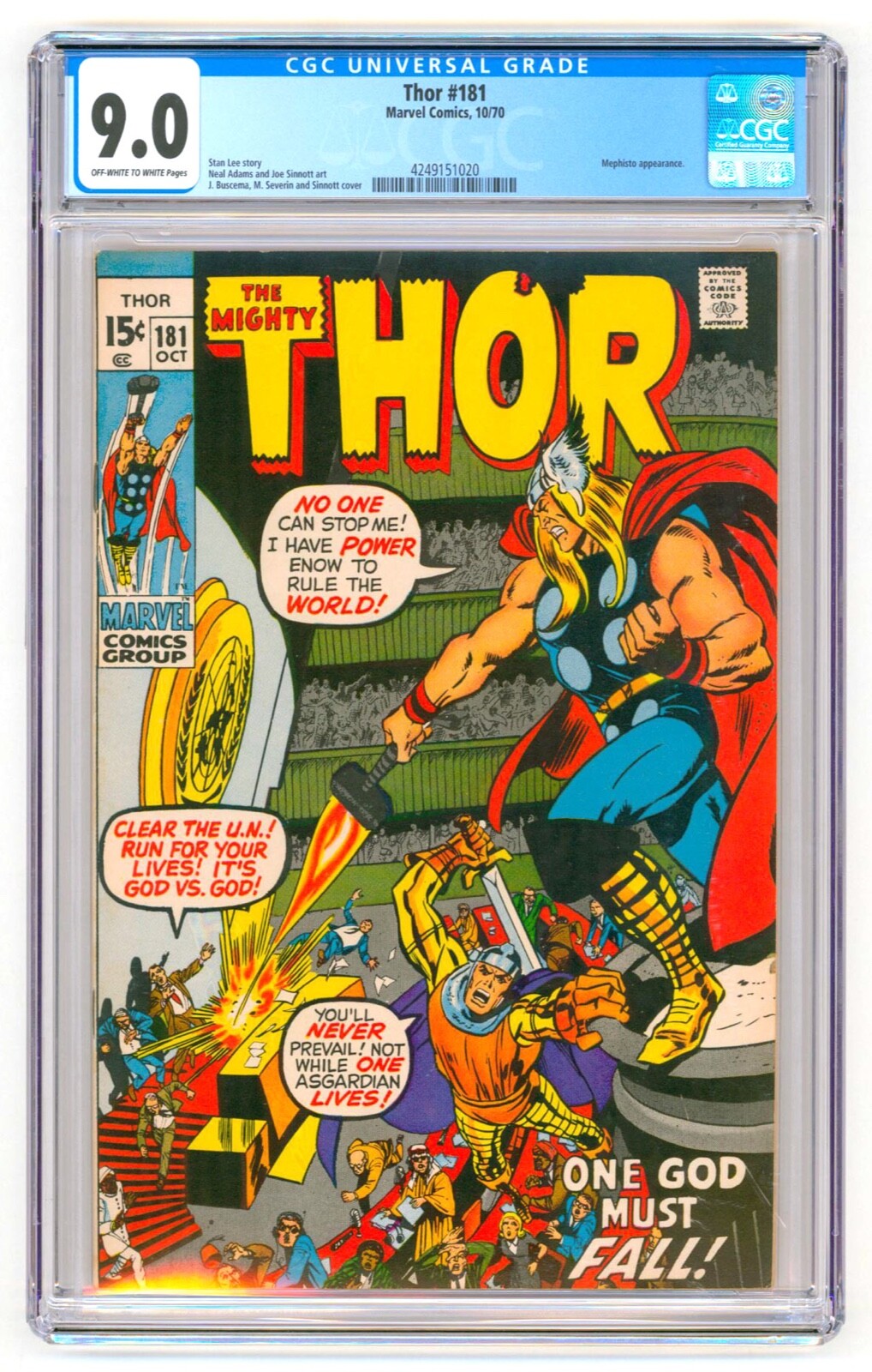 THOR #181 CGC 9.0, Stan Lee, Neal Adams, Marvel Comics 1970 | eBay