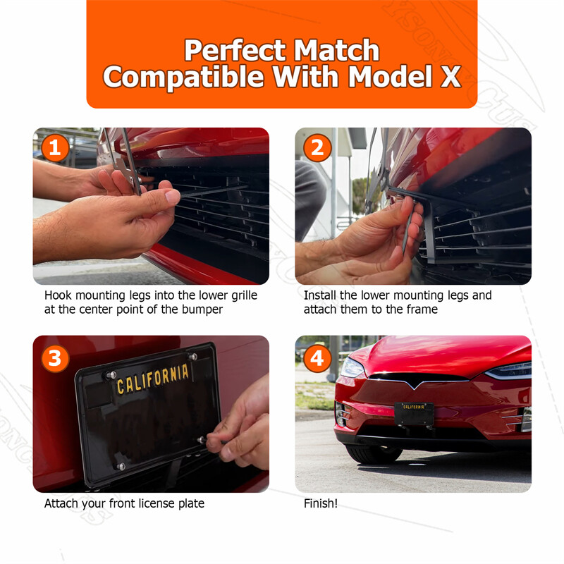 For Tesla Model X License Plate Holder Mount 2016-2017 2018 2019 2020 ...