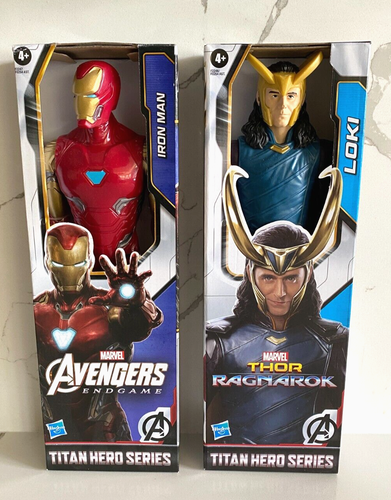 Marvel Avengers Titan Hero Loki Ragnarok & Ironman 12-Inch Action ...