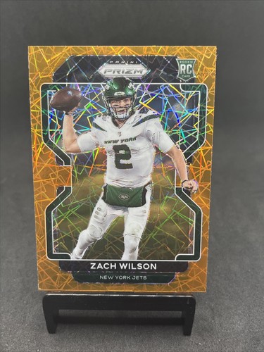 2021 Panini Prizm Football Zach Wilson Orange Laser Prizm RC #332 ...