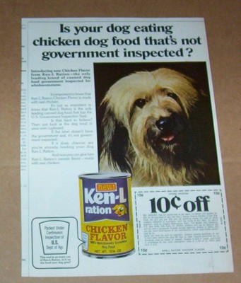 1974 print ad - Ken-L Ration dog food Cute shaggy dog Vintage Quaker ...