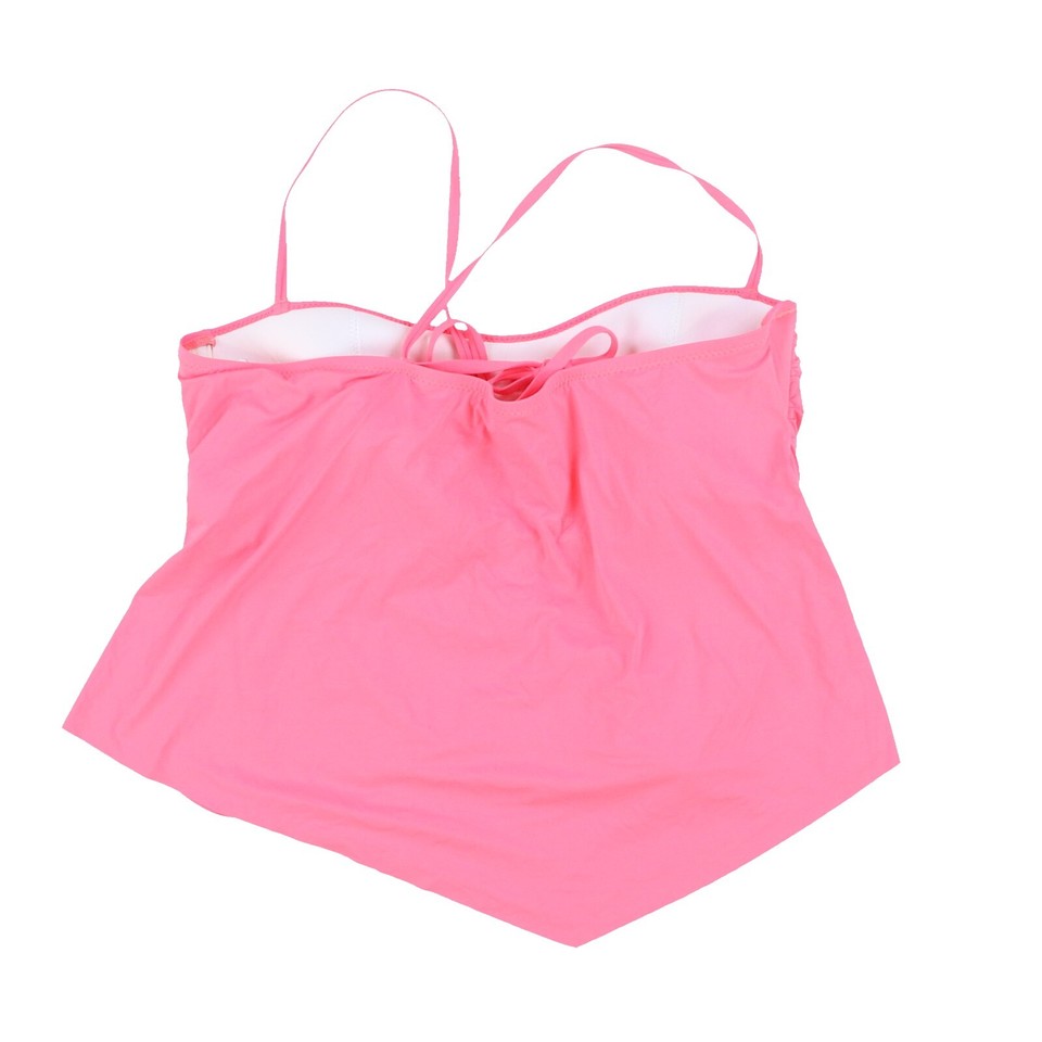 Becca By Rebecca Womens Plus Size Tankini Top Tie Asymmetric Bathing ...