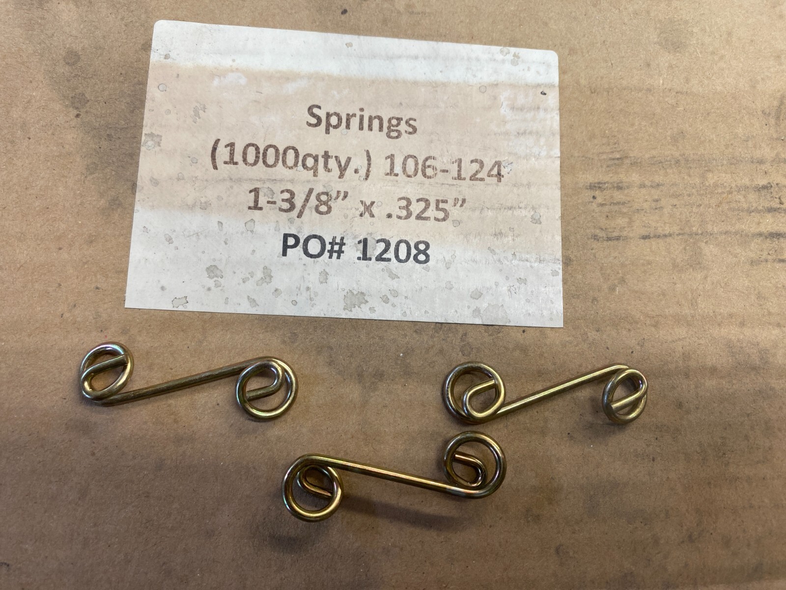 1000 Qty - Dzus Spring 1-3/8” x .325 spring Fasteners Quarter Turn ...