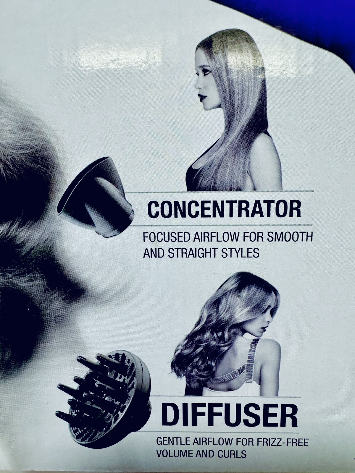 Conair Concentrator & Diffuser Set Of 2 Styling Attachments For Model ...