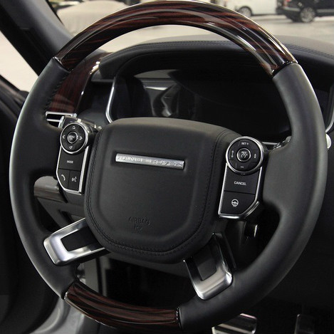 Range Rover L405 2013+ Ebony Macassar Wood & Leather Heated Steering ...