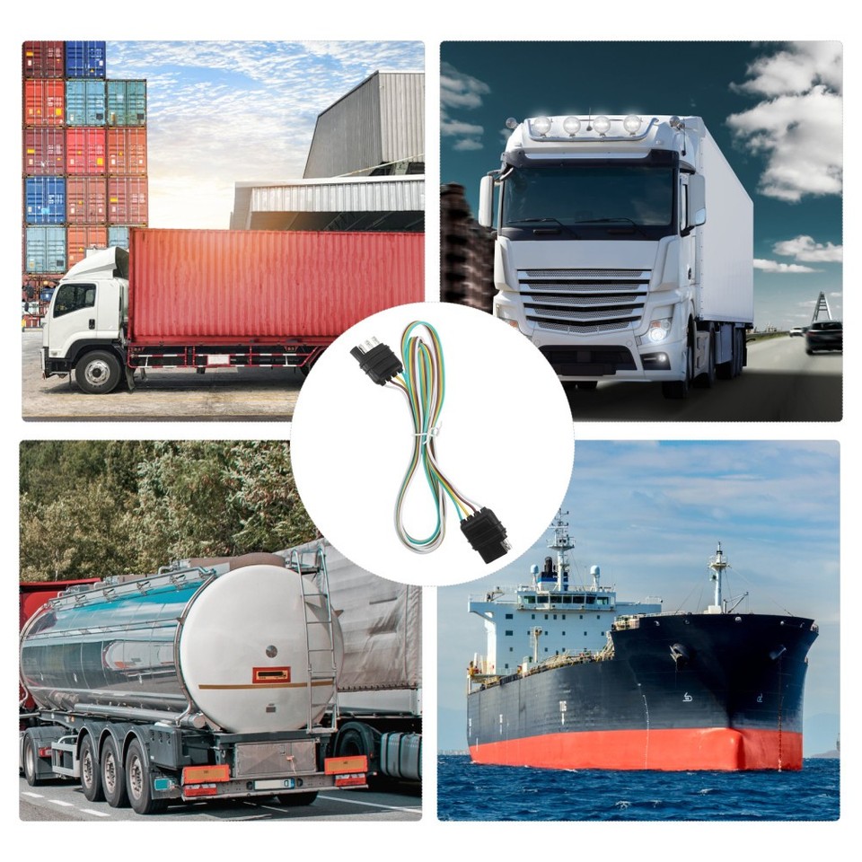 Trailer Wiring Kit Trailer Light Plug 4 Pin Connector Universal Wire ...