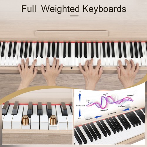 88 Keys Digital Piano Full Weighted Keyboards With Pedals,Headphone for ...