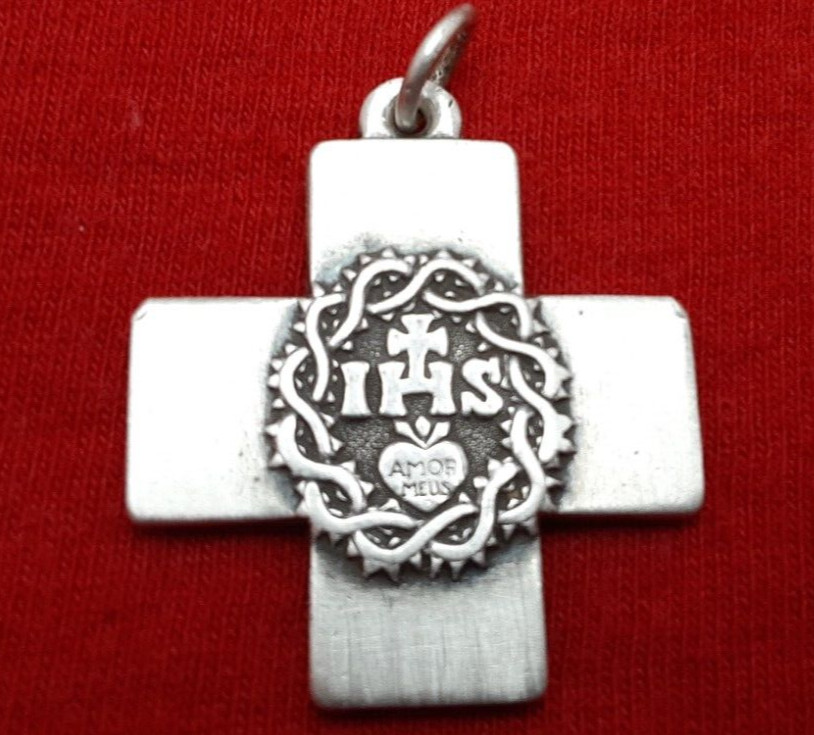 Rare James Avery AMOR MEUS "LOVE MINE" IHS Cross Crow… - Gem
