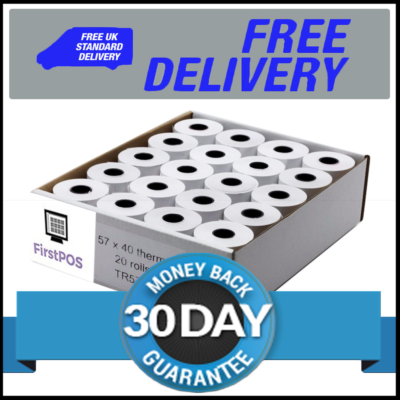 20 Rolls Thermal Paper Till Rolls Credit Card Machine Worldpay Ingenico ...