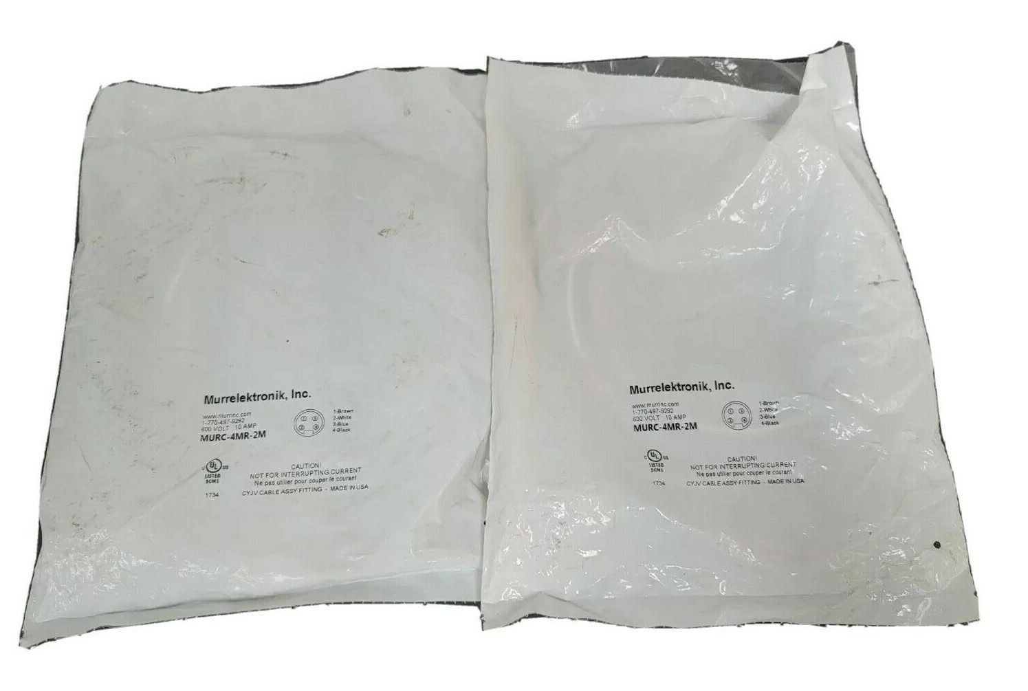 LOT OF 2 NEW MURRELEKTRONIK MURC-4MR-2M RECEPTACLE 600V 10 AMP | eBay
