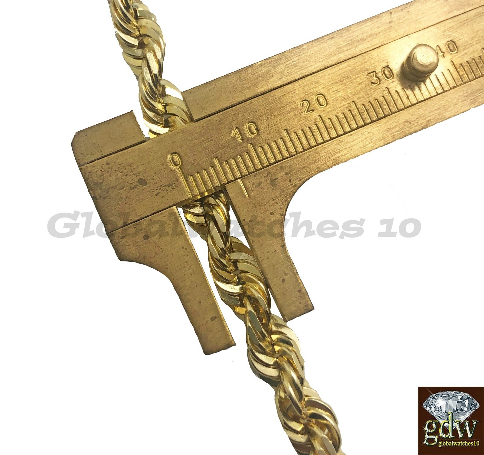 REAL 10K Gold Rope Chain 7mm 24 Inch Men's Necklace SOLID 10 KT Gold ...