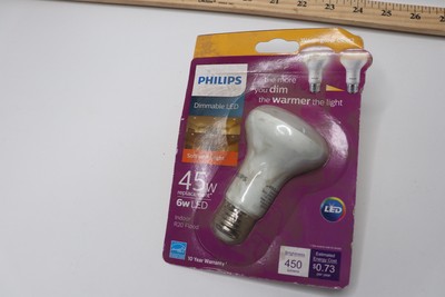 Philips R20 Dimmable Warm Glow Light Effect LED Light Bulb 45W Soft ...