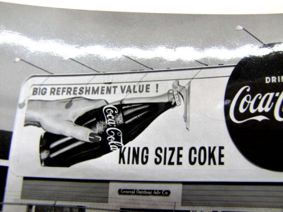 1960's PHOTOGRAPH Drink Coca-Cola Billboard Sign KING SIZE COKE ...