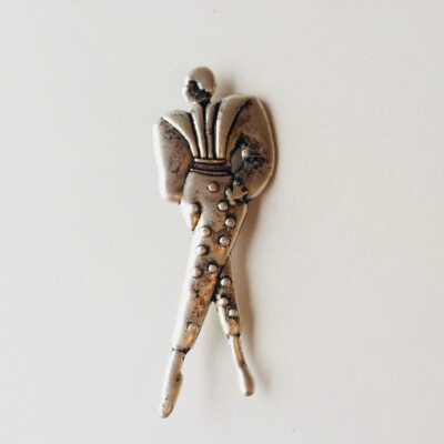 Handmade brooch brioche in silver with pin behind it . Unisex | eBay