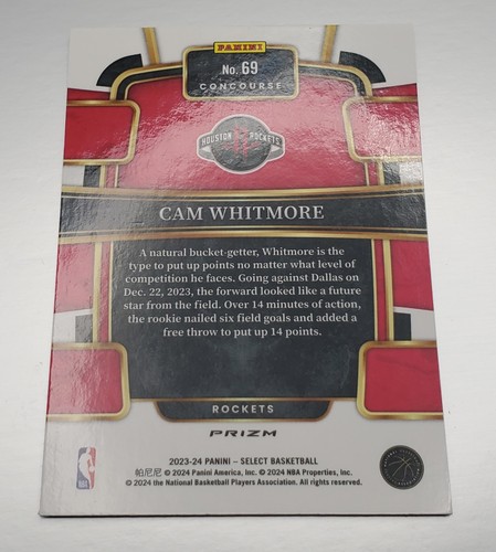 2023-24 Panini Select #69 Cam Whitmore Blue Cracked Ice Prizm RC ...