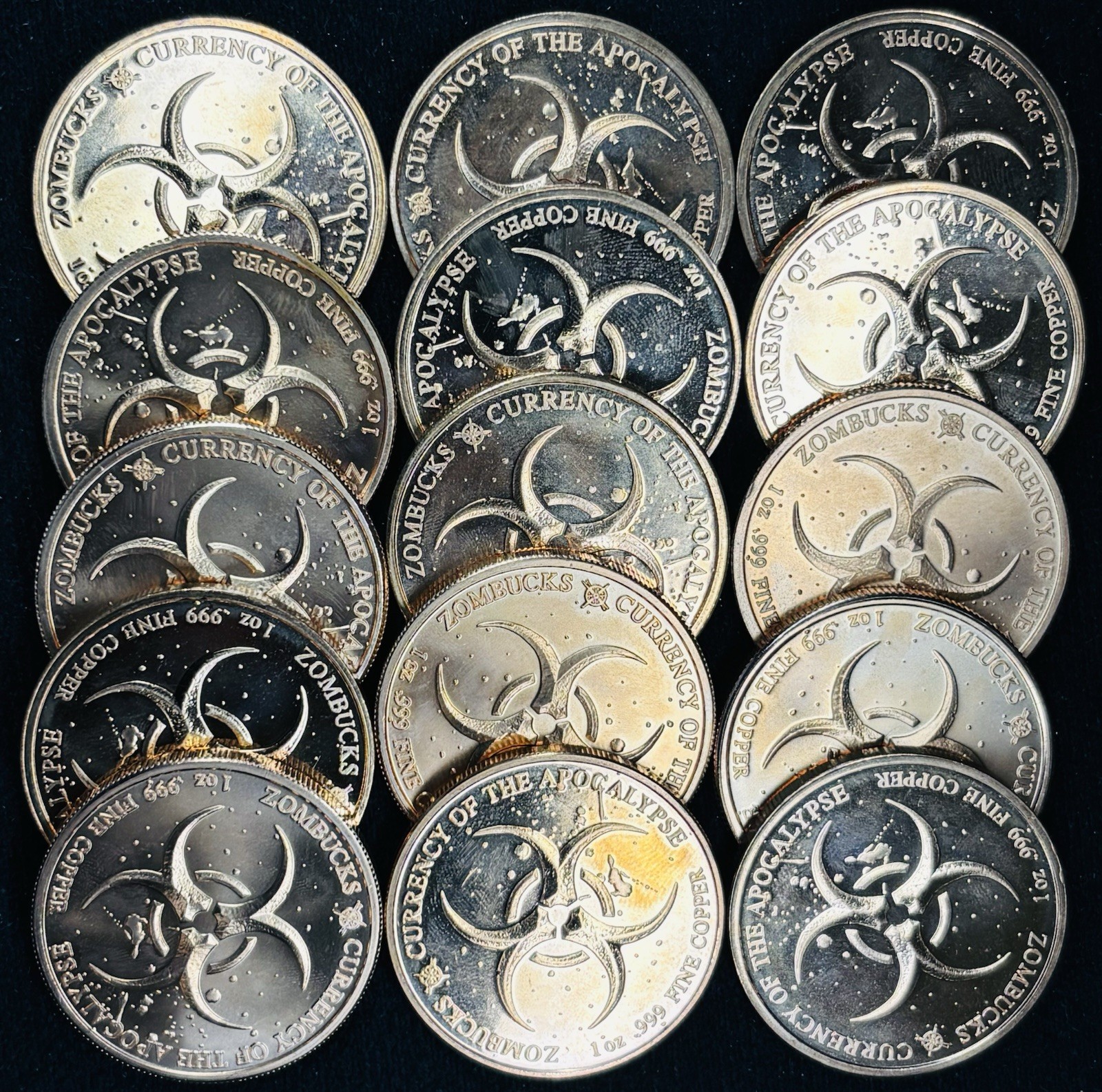 Lot of 15- Copper 1oz Zombies Zombucks Coins- CURRENCY of the ...