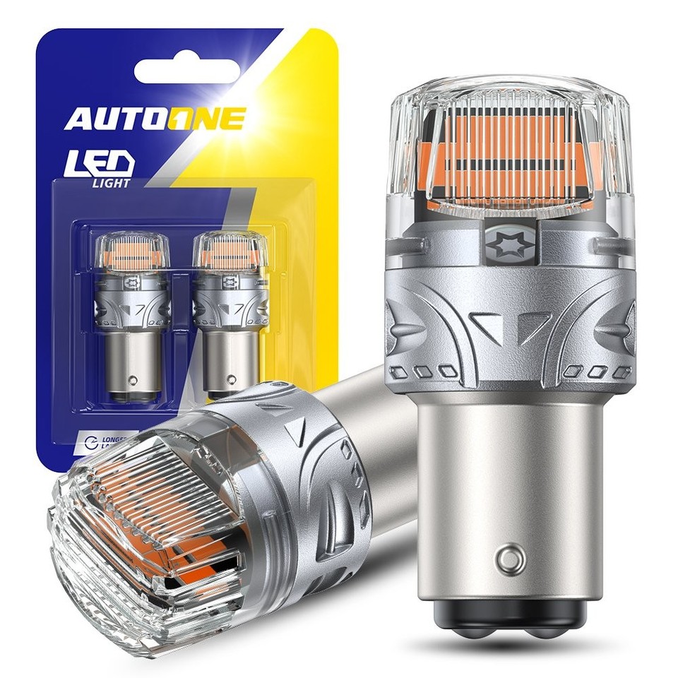 2X 1157 Yellow LED Bulb Auto Brake Turn Signal Stop Tail Light Parking ...