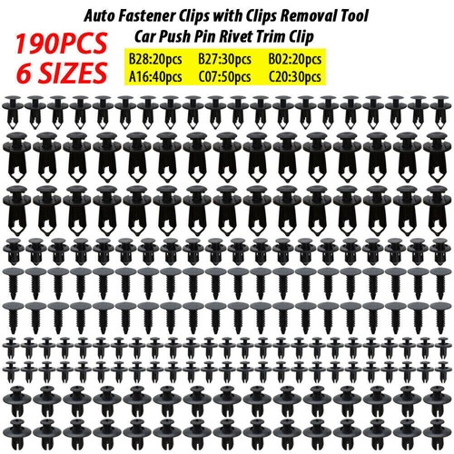 190x Car Body Fastener Plastic Trim Clips Push Rivets Panel Fender ...