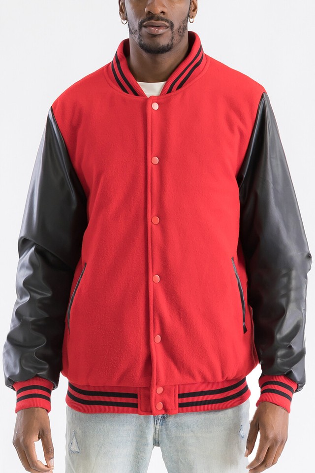 New Men's Premium Classic Snap Button Vintage Baseball Letterman ...