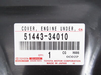 Genuine OEM Toyota 51443-34010 Right Under Engine Cover 2000-2006 ...