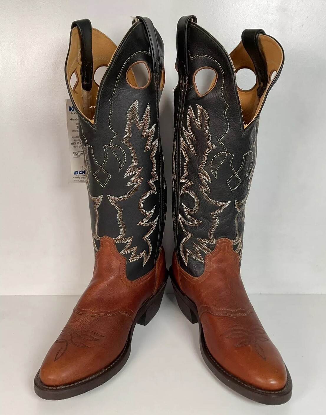 Shepler’s Brand Buckaroo Cowboy Boots 7 D Tall Punchy Top Oil Resistant ...