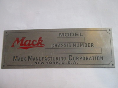 Type Plate Mack Truck USA ID Plate Tag S36 | eBay