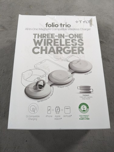 TYLT Folio Trio Three-in-one Magnetic Wireless Charger 15W Magsafe Compatible | eBay